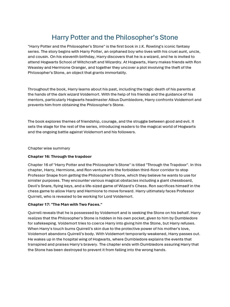 Harry Potter and The Philosopher-S Stone 4 | PDF | Fantasy Worlds ...