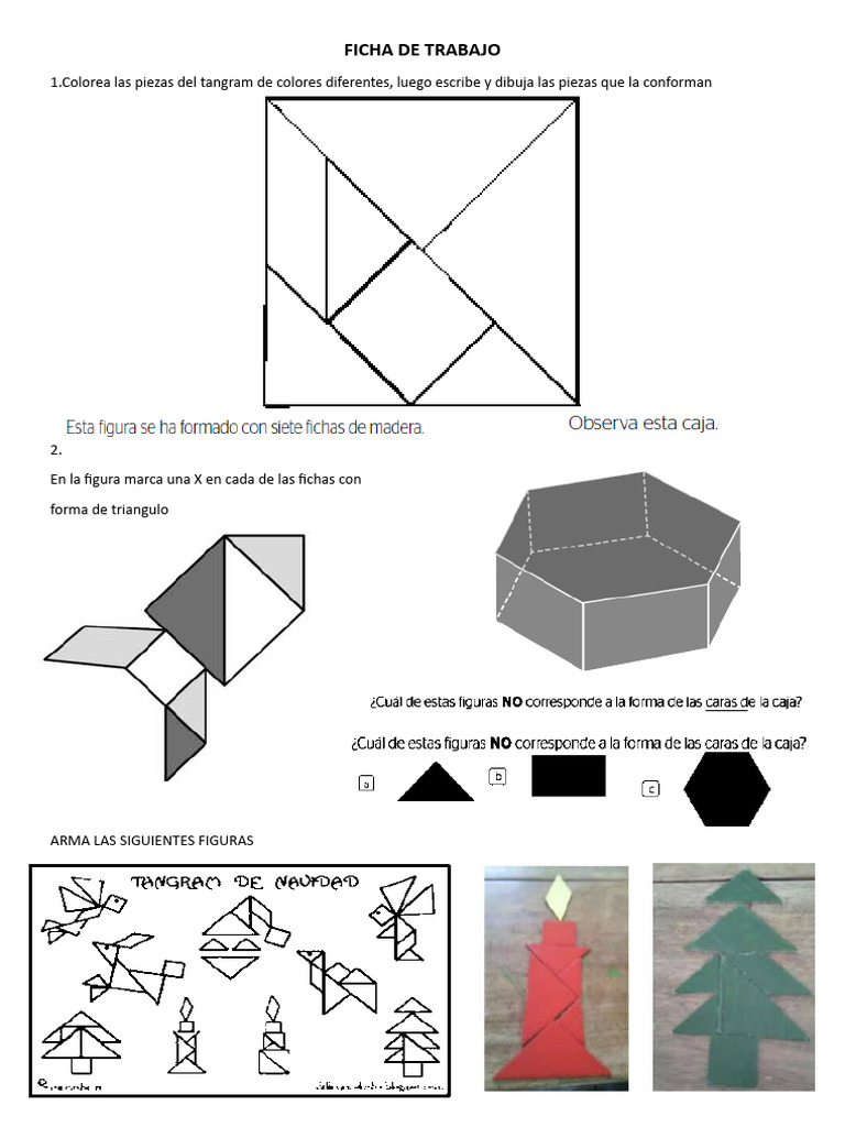 Ficha de Trabajo. Tangram | PDF