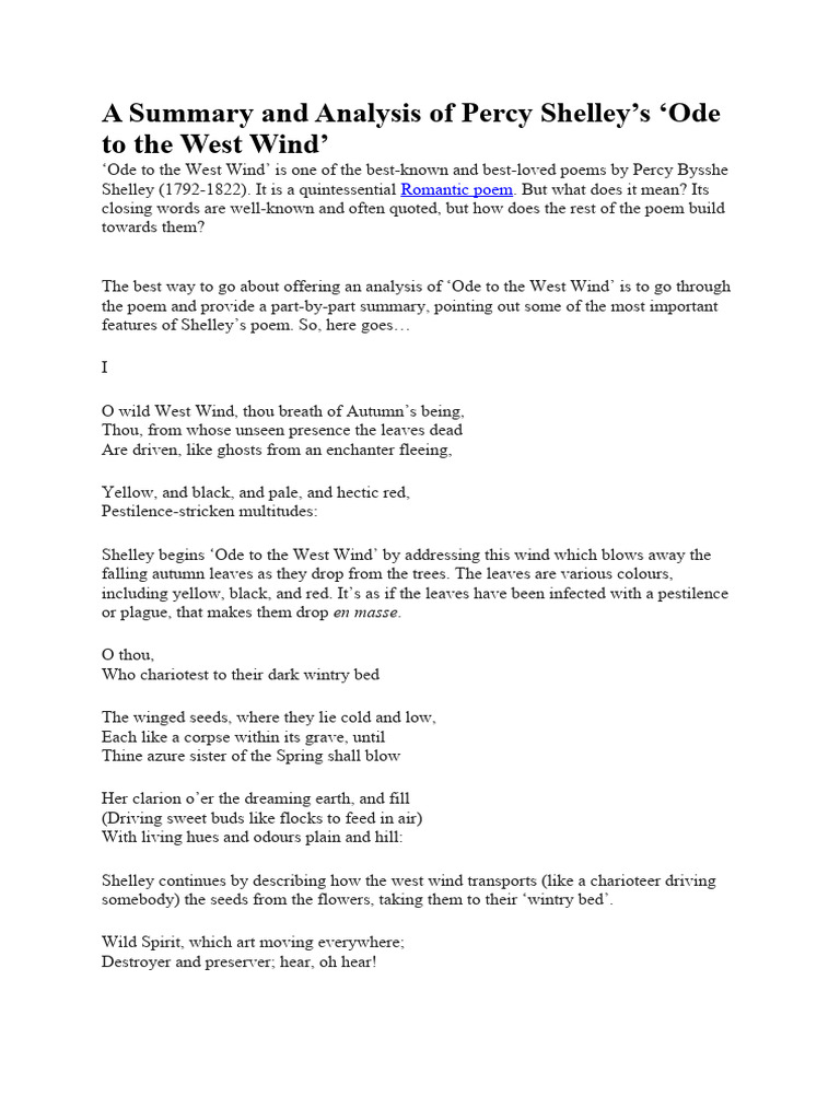 Romantic Poetry Analysis Guide | PDF | Classics