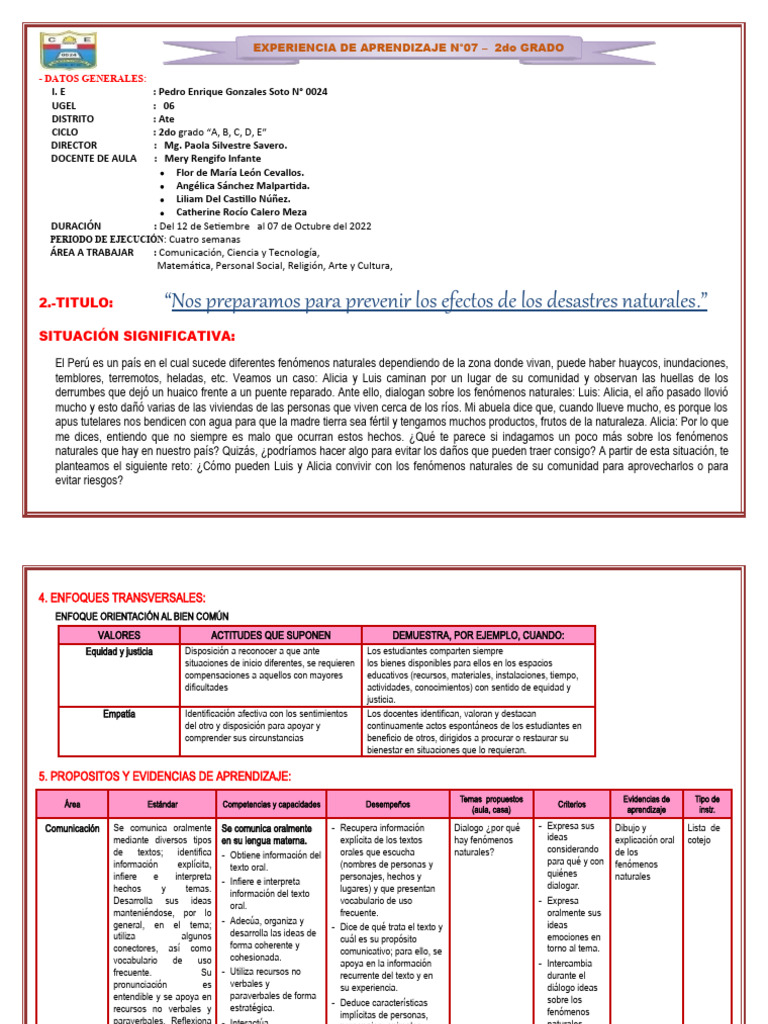 Experiencia de Aprendizaje #7 | PDF | Aprendizaje | Experiencia