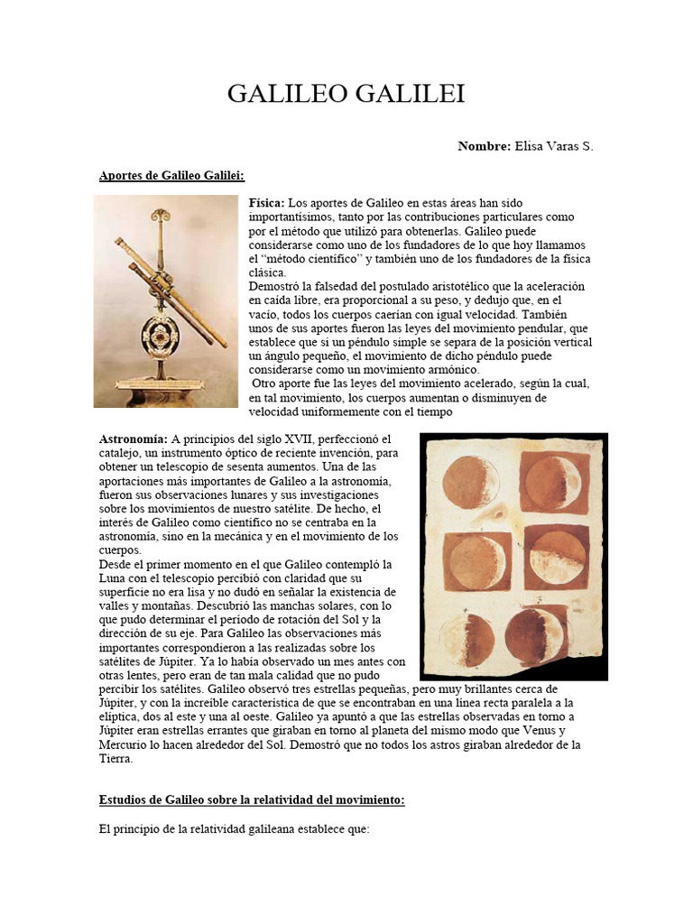 Galileo Galilei | PDF | Galileo Galilei | Astronomía
