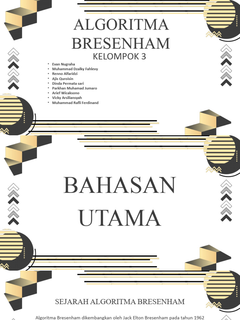 Kelompok 3 Algoritma Bresenham | PDF | Metode & Bahan Ajar | Teknologi & Rekayasa