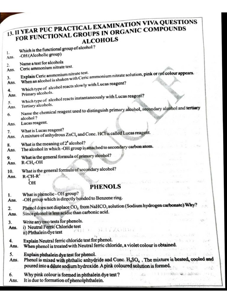 12 PU Chemistry VIVA Questions | PDF 12 PU Chemistry VIVA Questions | PDF