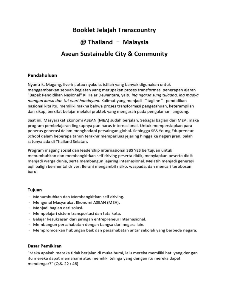 Booklet Magang Sosial Thai-Mal SBS3 | PDF