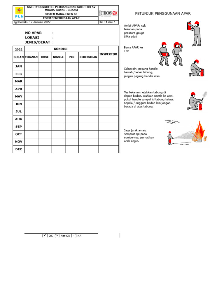 Panduan Inspeksi dan Penggunaan APAR | PDF