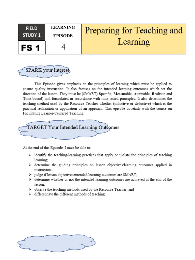 FS1 - Le 4 | PDF | Learning | Teaching Method