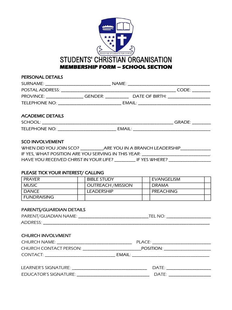 2024 SCO Individual Membership Form | PDF