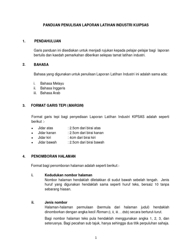 Contoh Senarai Rajah Laporan Latihan | PDF