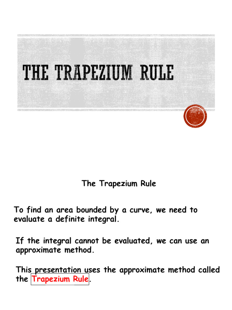 8 Trapezium Rule | PDF | Integral | Area