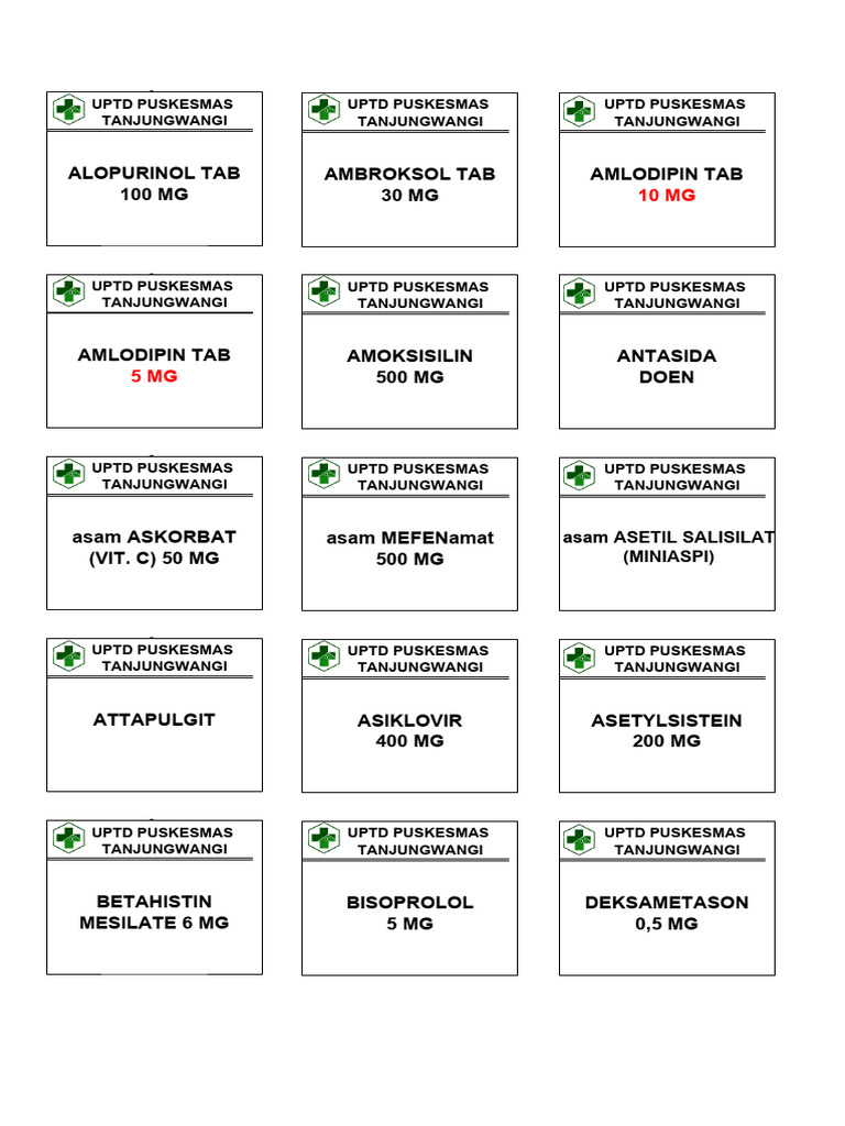 Label Obat Apotek | Download Free PDF | Dietetics | Dietary Supplements