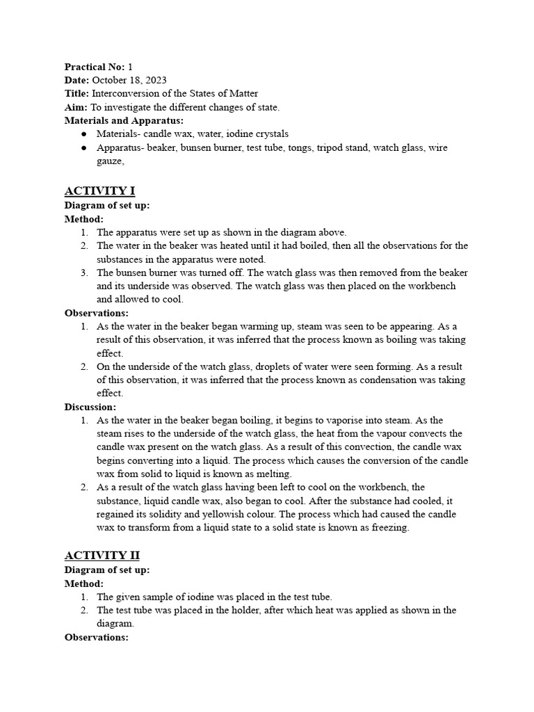 Wbs-Extn-Chem Csec Chemistry Lab 1 | PDF | Gases | Liquids