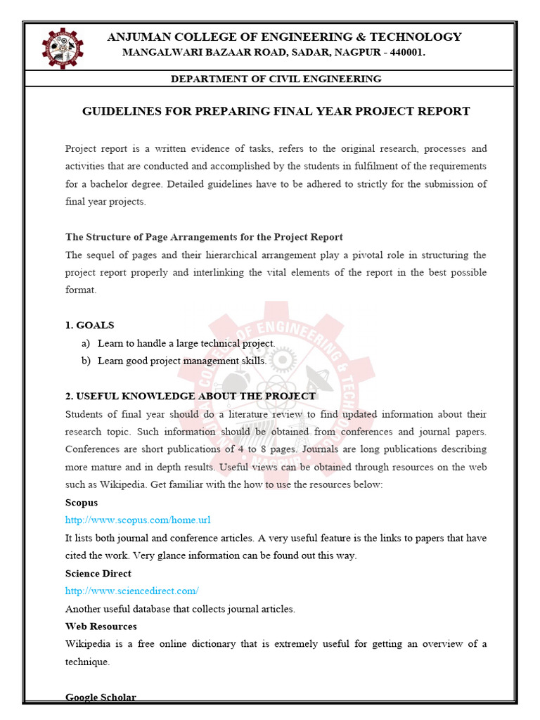 Guidelines For Project. | PDF | Academic Journal