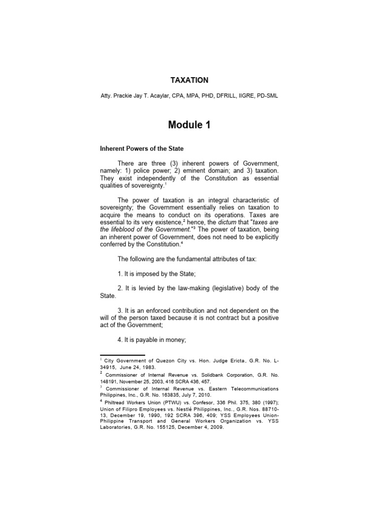 Taxation Module | PDF | Taxes | Tax Deduction