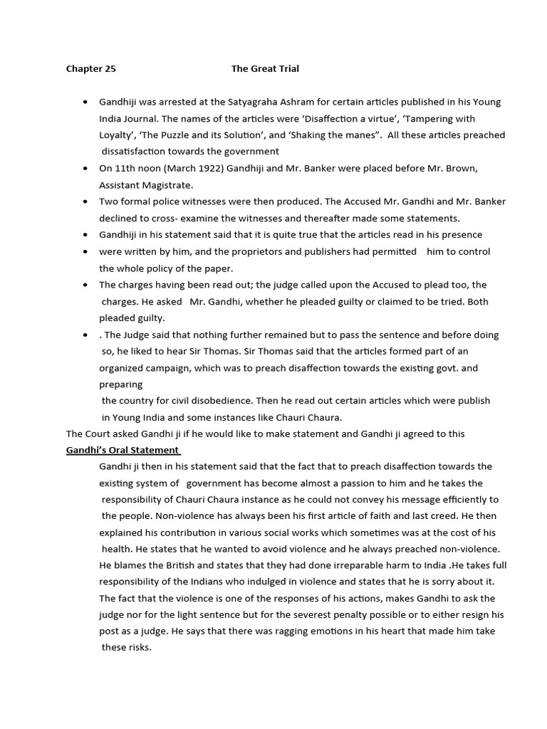 The Great Trial | PDF | Mahatma Gandhi | British Raj