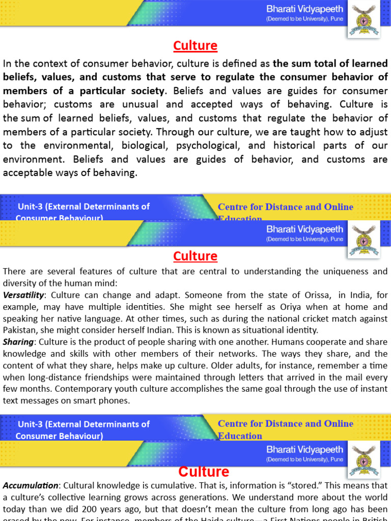 Consumer Behaviour - Unit-III | PDF | Behavior | Consumer Behaviour
