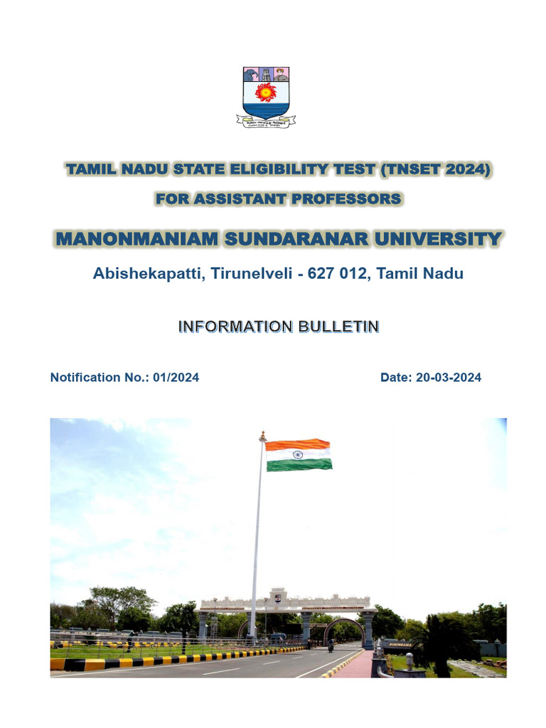 TNSET2024 Notifications | PDF | Physics | Chemistry