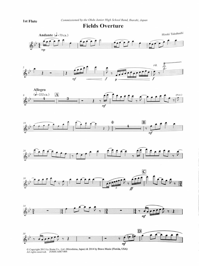 Fields Overture - 01 1st Flute | PDF