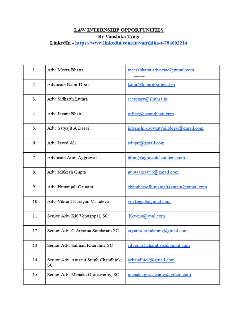 Law Internship Opportunities! | PDF | Jurists