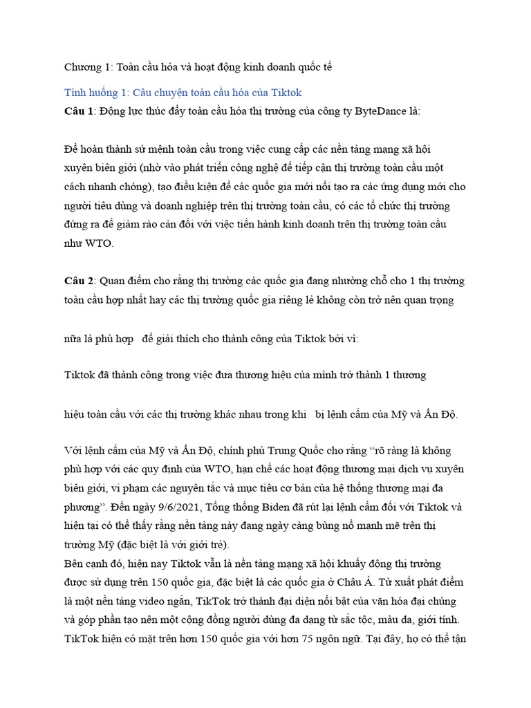 Giai Bài Tập KDQT | PDF