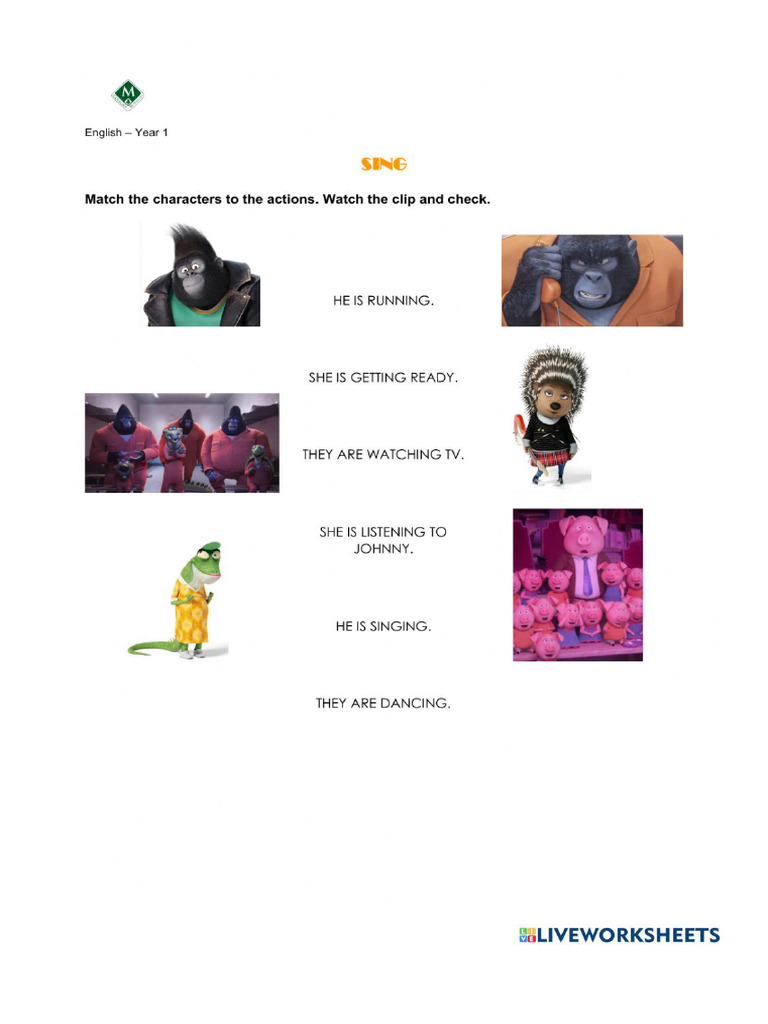 Sing Worksheet | PDF