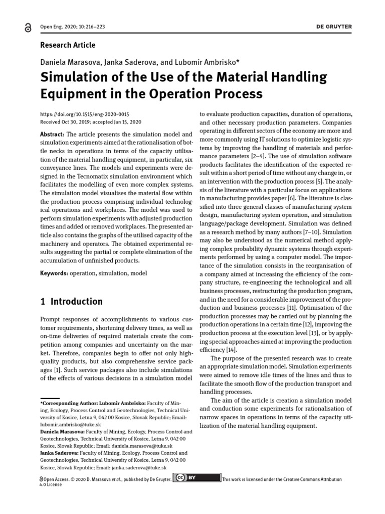 Simulation of The Use of The Material Handling Equ | PDF | Simulation ...