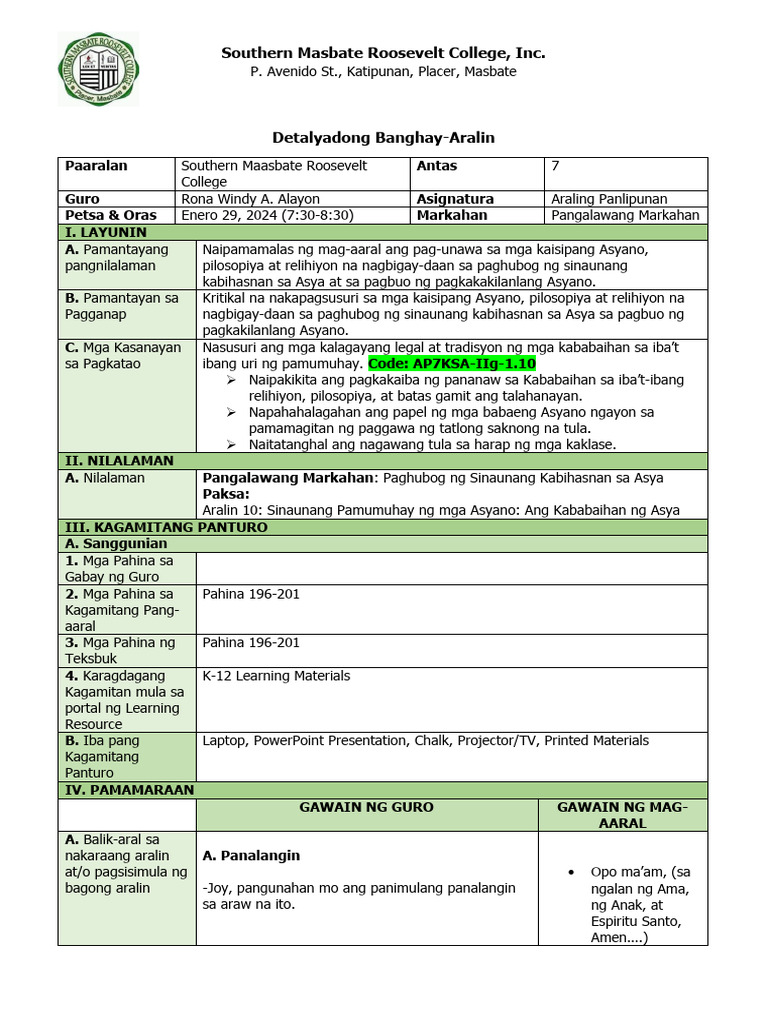 Southern Masbate Roosevelt College, Inc | PDF