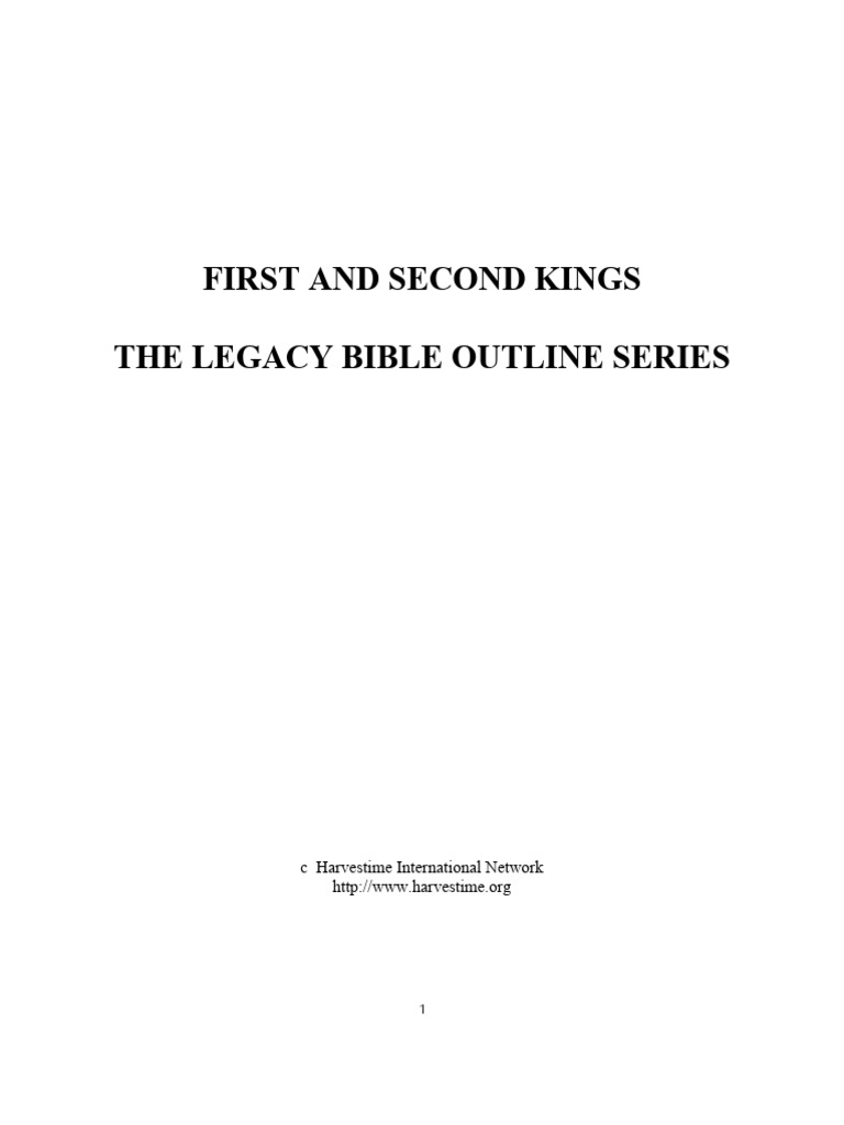 Kings Outlines | PDF | Books Of Kings | David