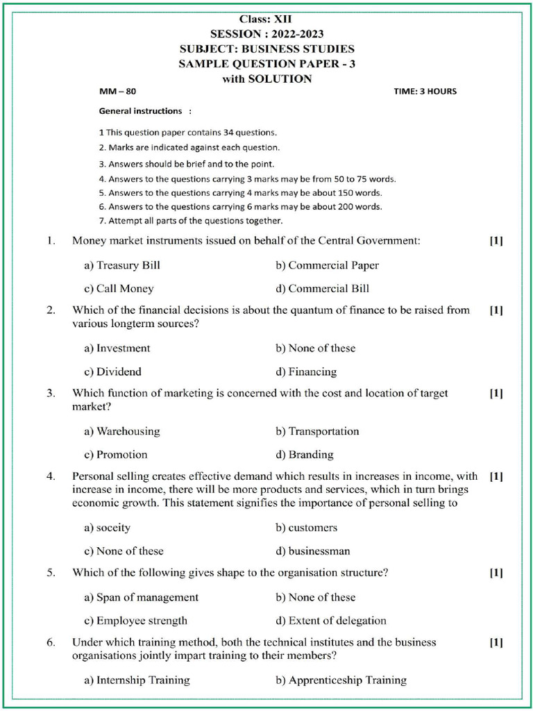 Practise Paper 3 | PDF