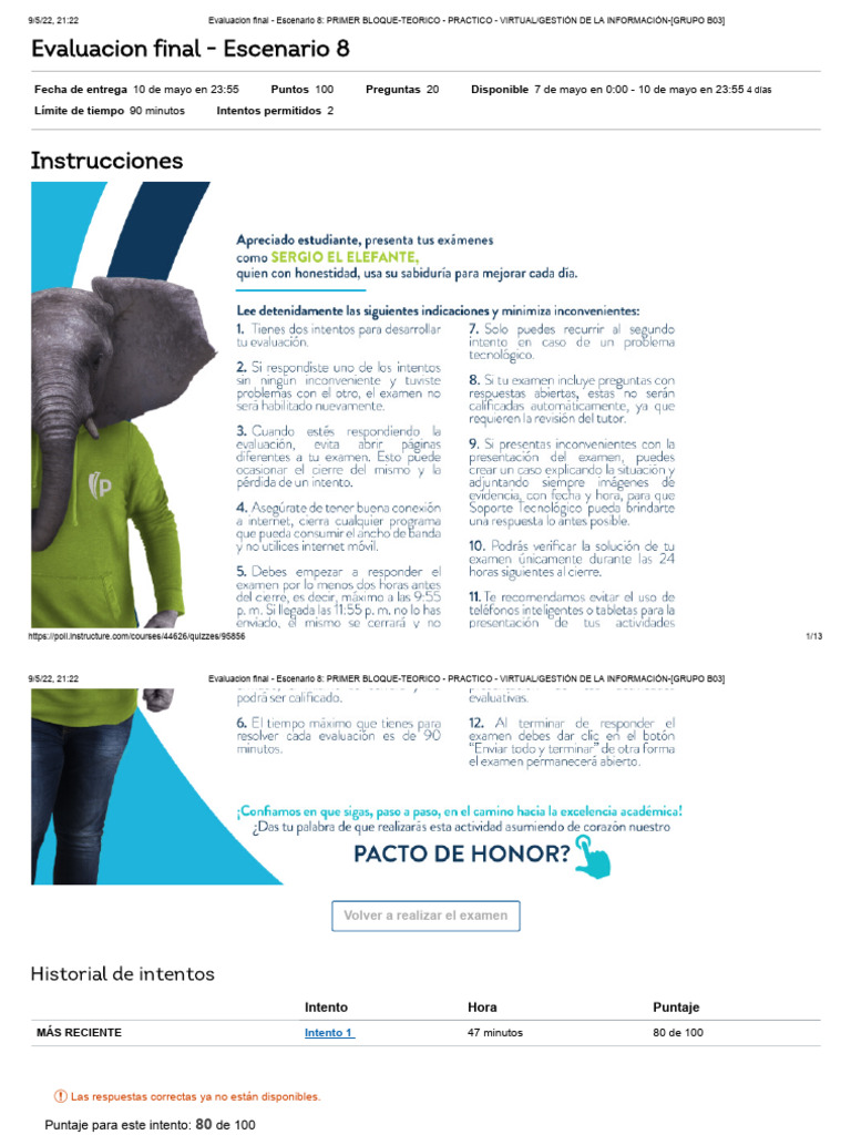 Primer Intento Examen Final | PDF | Bases de datos | Diseño