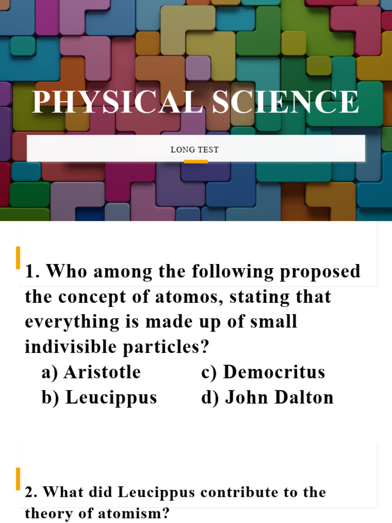 Physical Science Midterm | PDF | Atomic Nucleus | Atoms