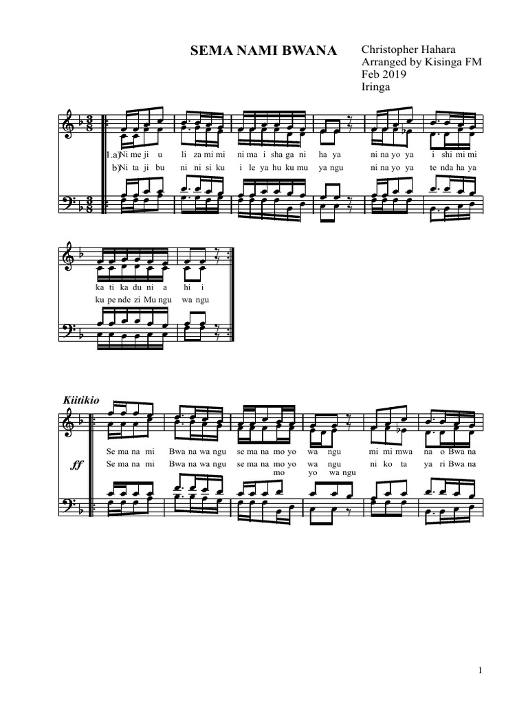 Sema Nami Bwana | PDF