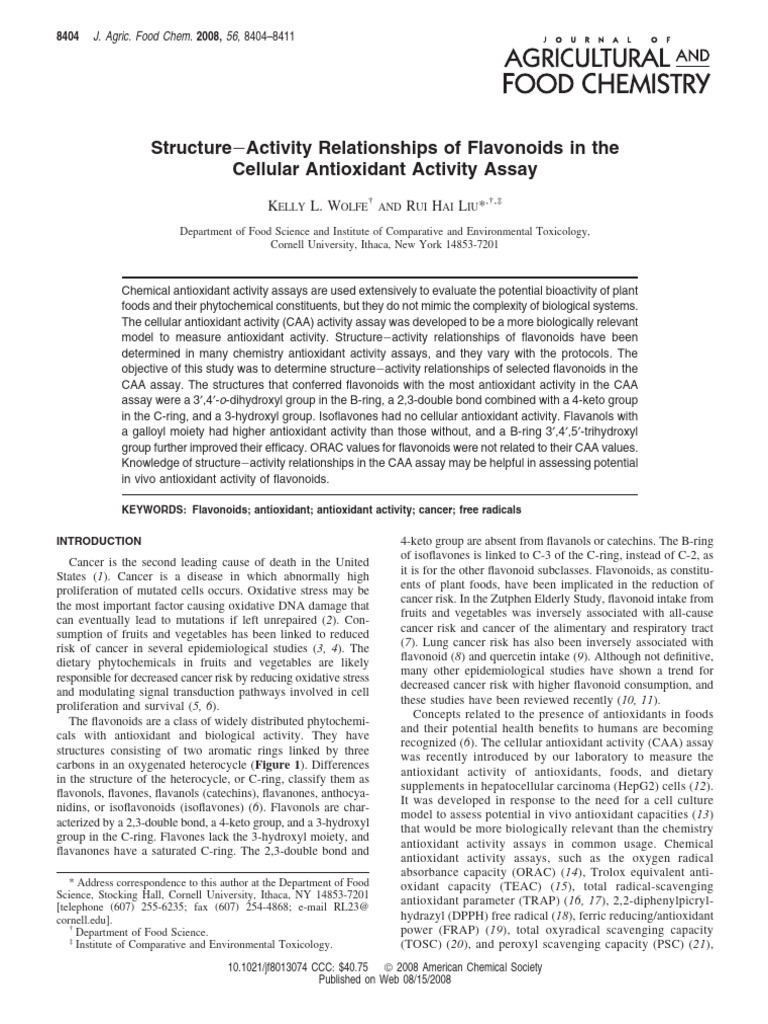 Wolfe 2008 | PDF | Cancer | Antioxidant