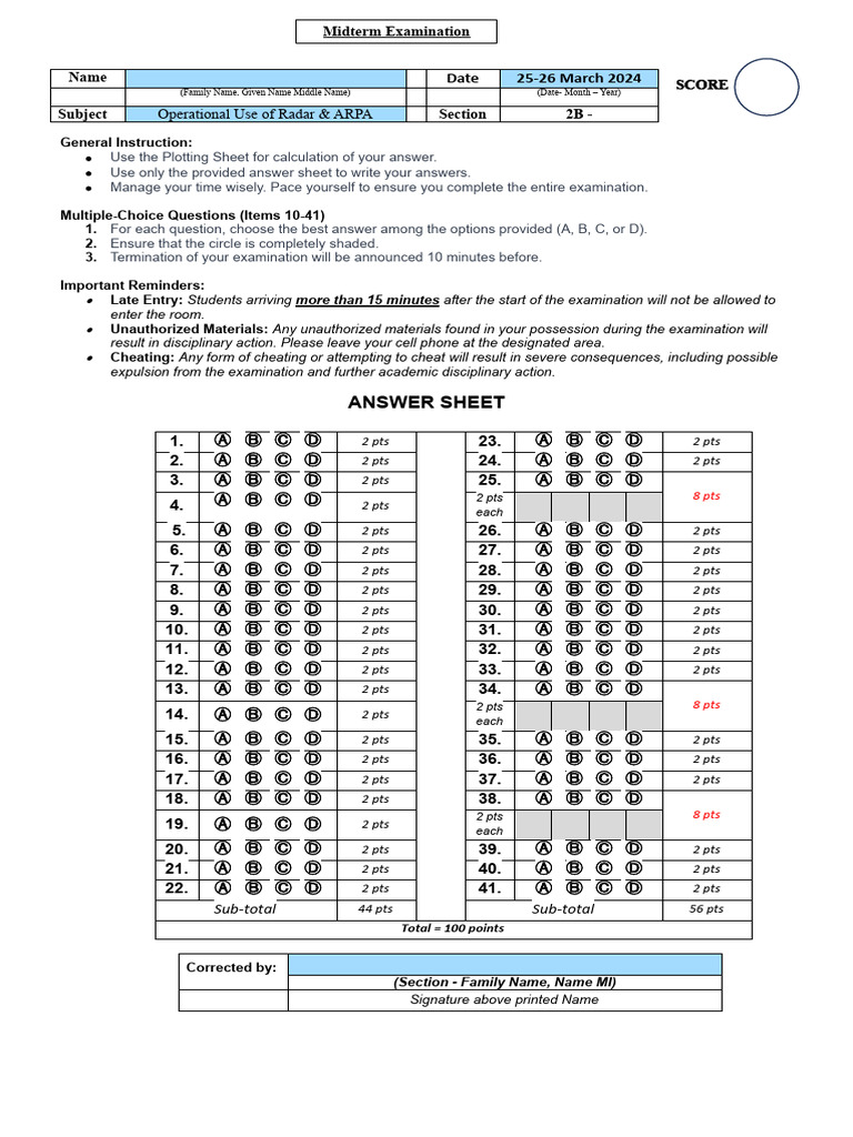 Radar & ARPA Exam Guide | PDF | Tests | Evaluation Methods