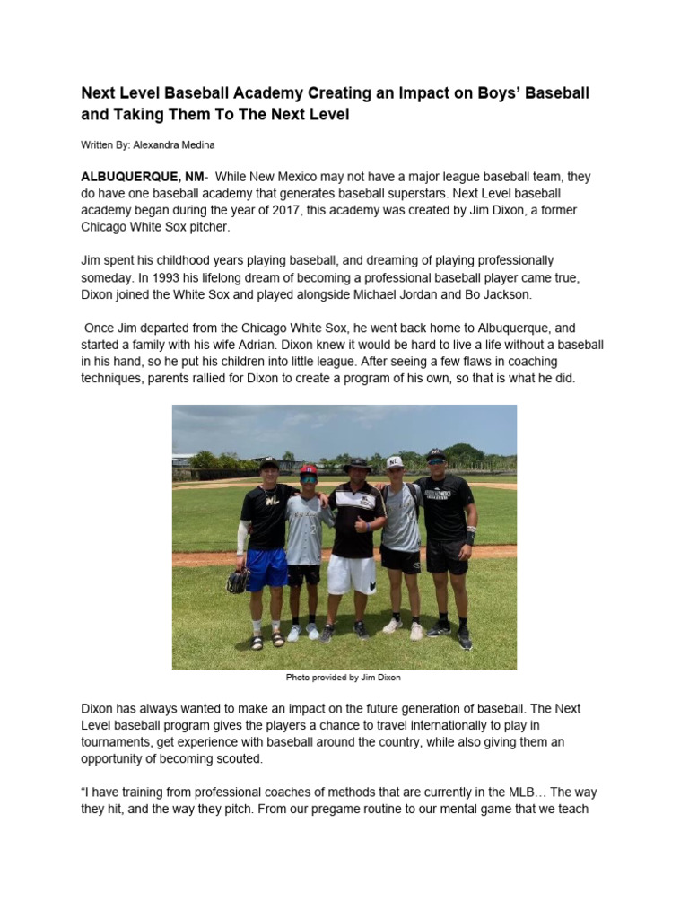 Next Level Baseball Academy | PDF
