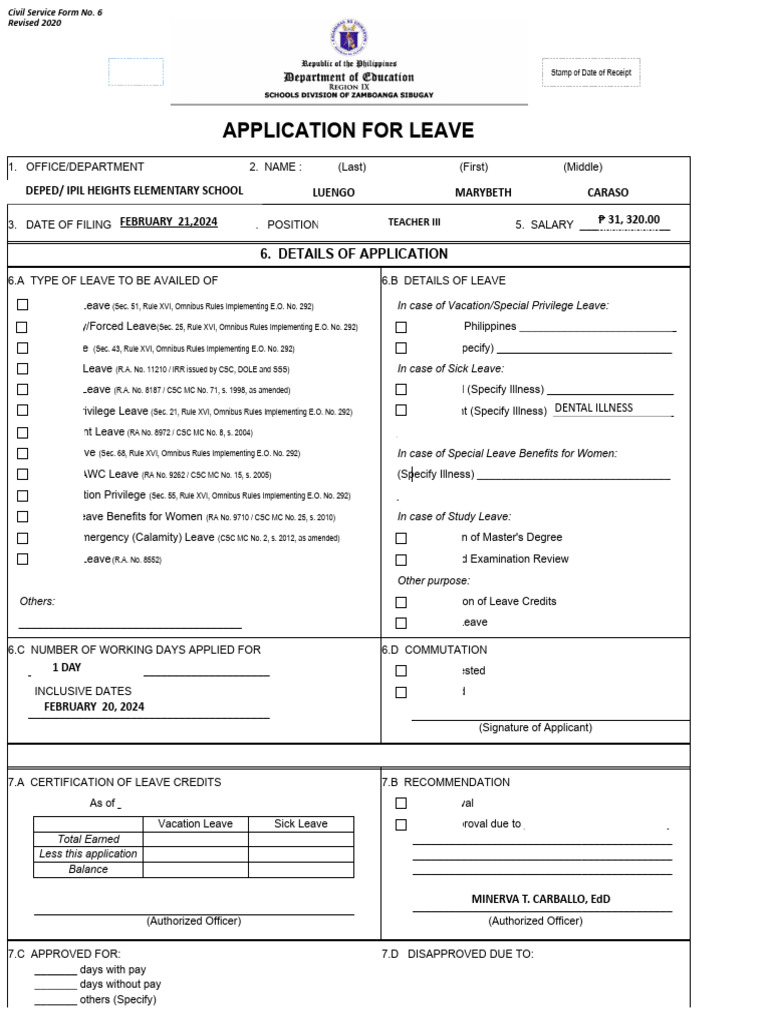Leave Form | Download Free PDF | Parental Leave | Employment