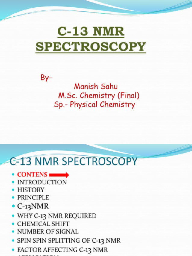 c13 NMR Spectros | PDF