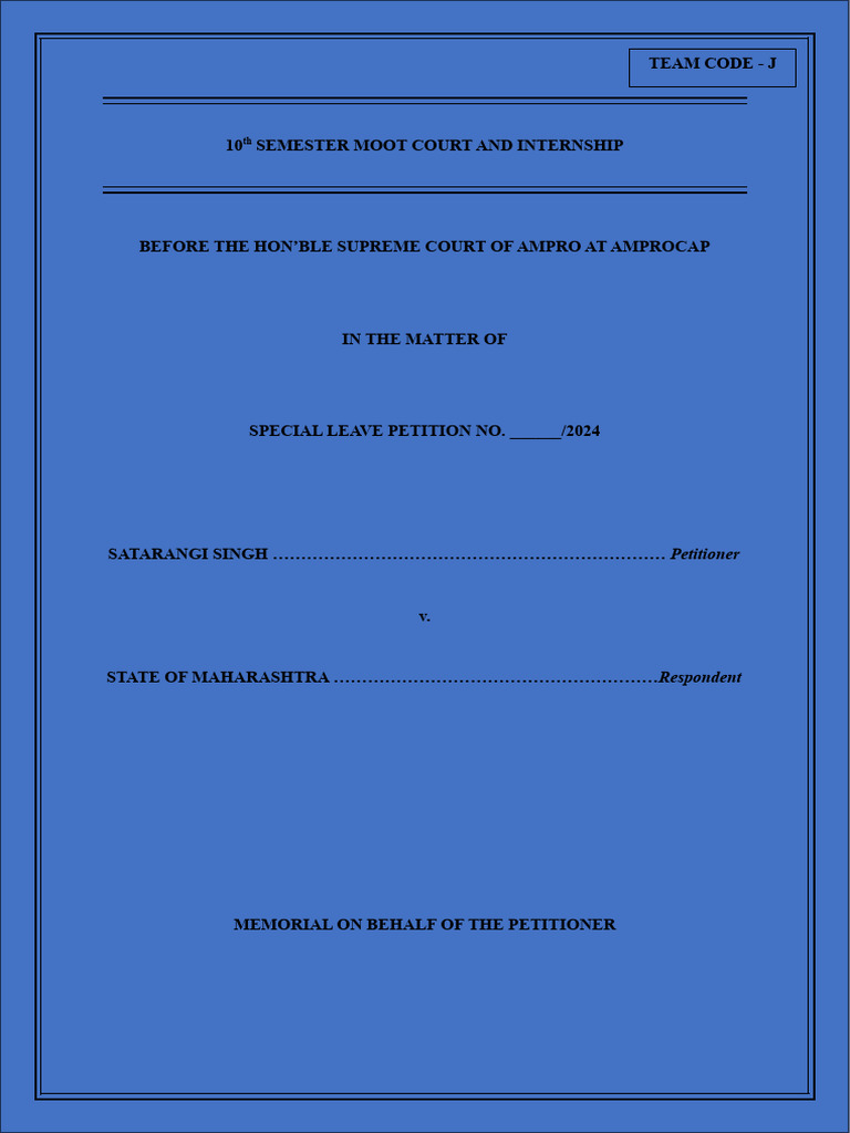 MCI Criminal Moot Memorial | PDF | Justice | Crime & Violence