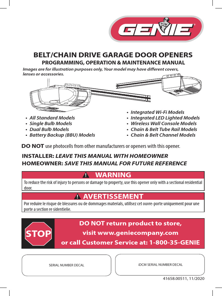 Genie 2128 Garagedooropener | PDF | Remote Control | Door