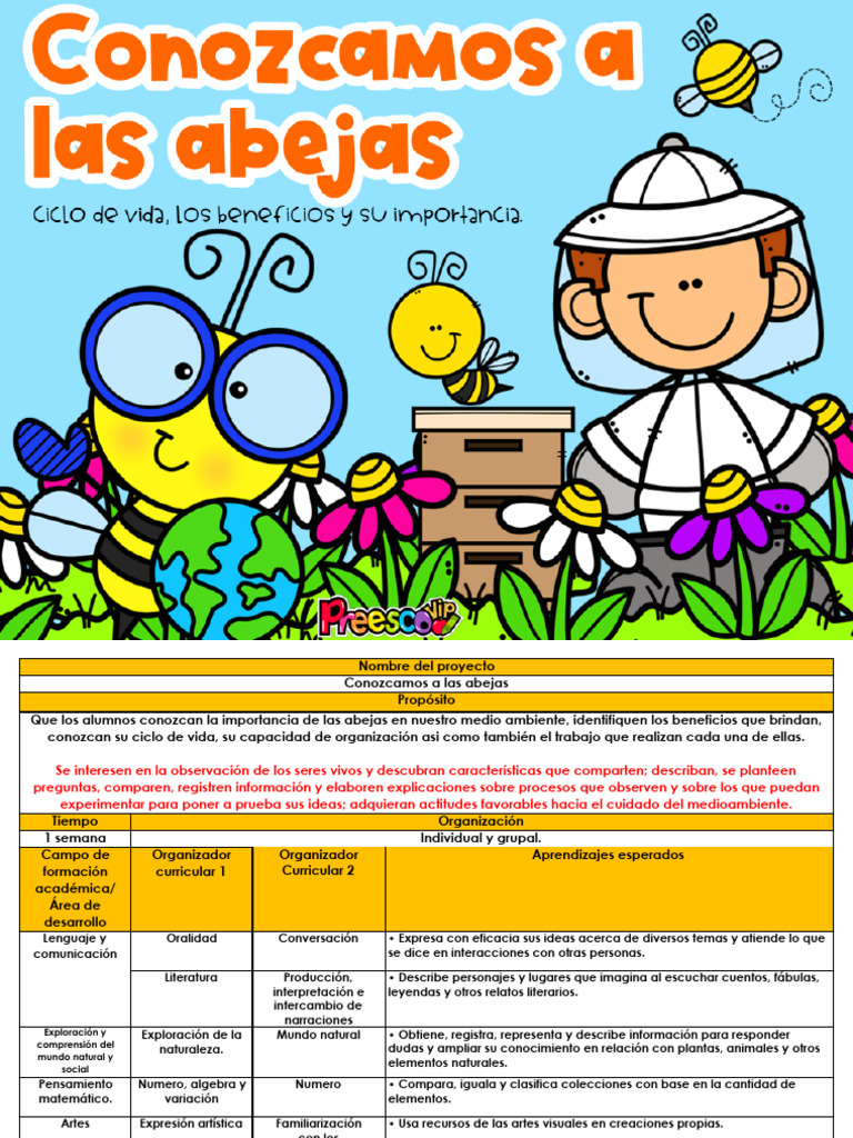 Proyecto Educativo: Conozcamos las Abejas | PDF | Apicultura | Evaluación