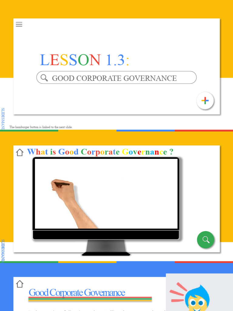 Lesson 1.3 Good Corporate Governance | PDF | Governance | Corporate Governance