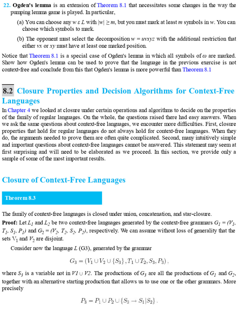 17-Closure Properties of CFL-26!03!2024 | PDF | Theorem | Mathematics