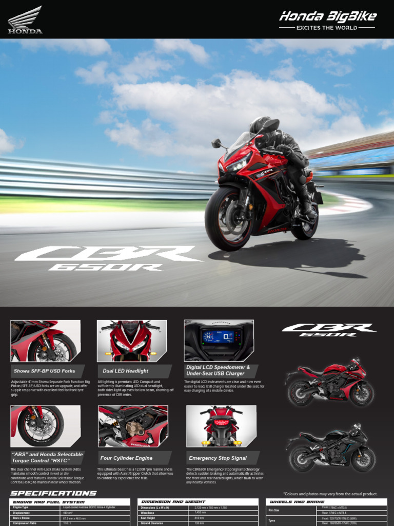Honda CBR650R 2023 Brochure | PDF | Anti Lock Braking System | Brake