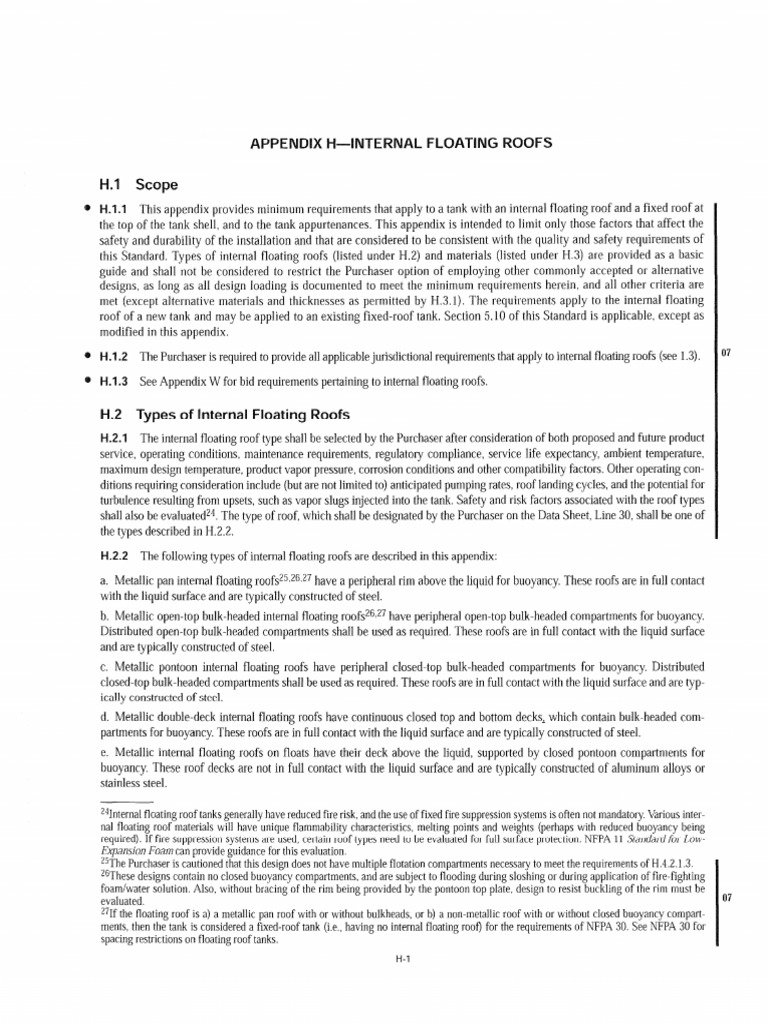 Types of Internal Floating Roofs | PDF