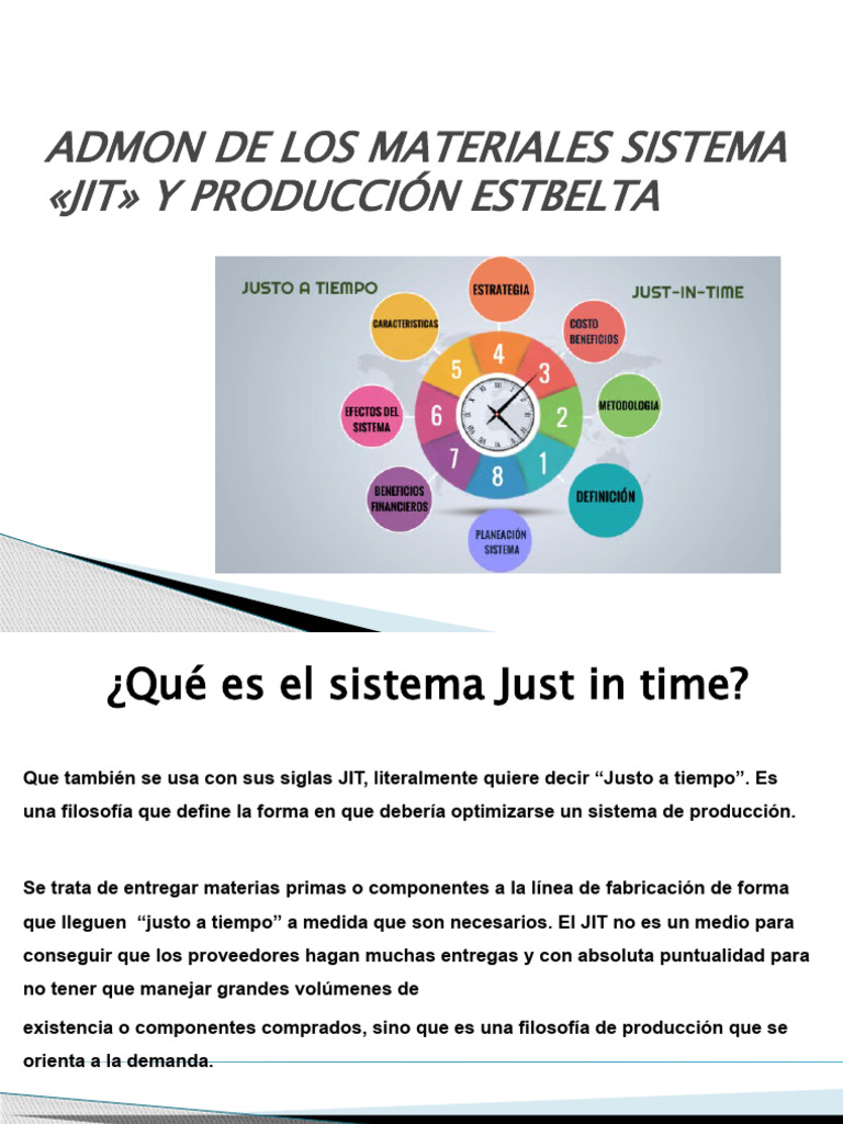Admon de Los Materiales Sistema Jit | PDF | Lean Manufacturing | Business