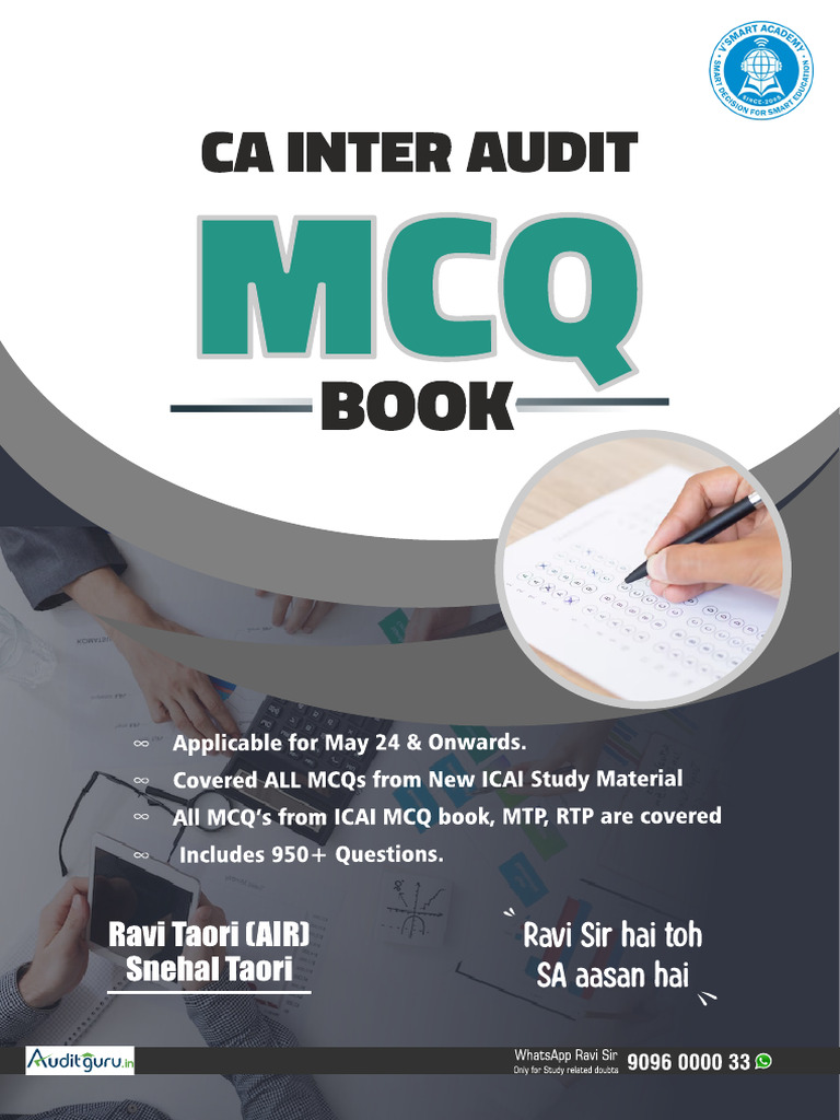 CA Inter MCQ Book (For May 24) by CA Ravi Taori | PDF | Financial Audit | Audit