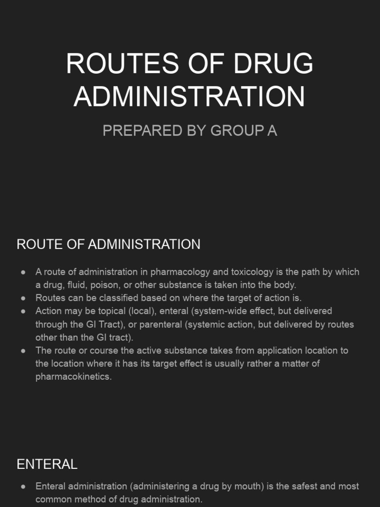 Routes of Drug Administration | PDF | Injection (Medicine ...