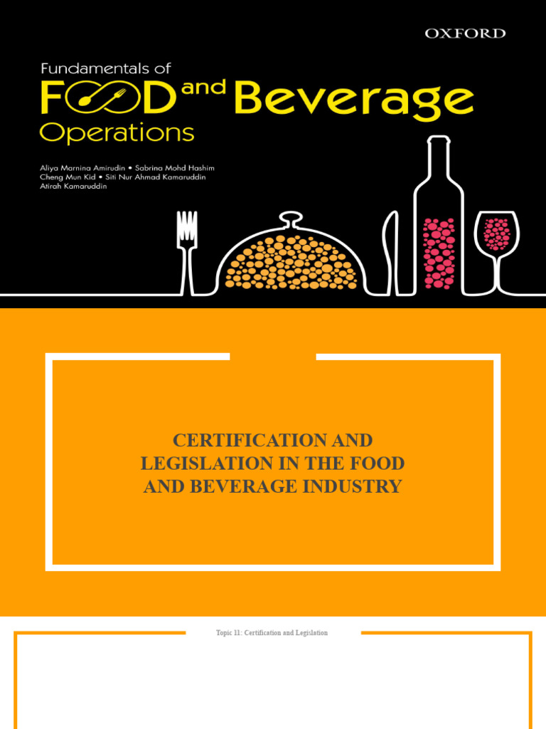 Topic 11 - Certification and Legislation in Food and Beverage | PDF | Foodborne Illness | Hazard ...