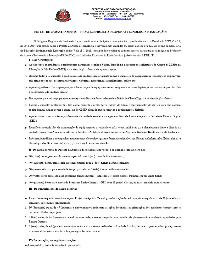 04-03-2024 - Edital de Credenciamento - PROATEC 2024 | PDF | Pedagogia ... 04-03-2024 - Edital de Credenciamento - PROATEC 2024 | PDF | Pedagogia ...