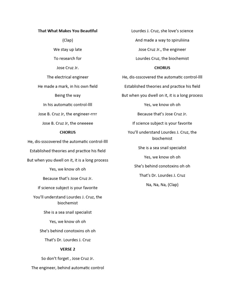 That What Makes You Beautiful Lyrics | PDF