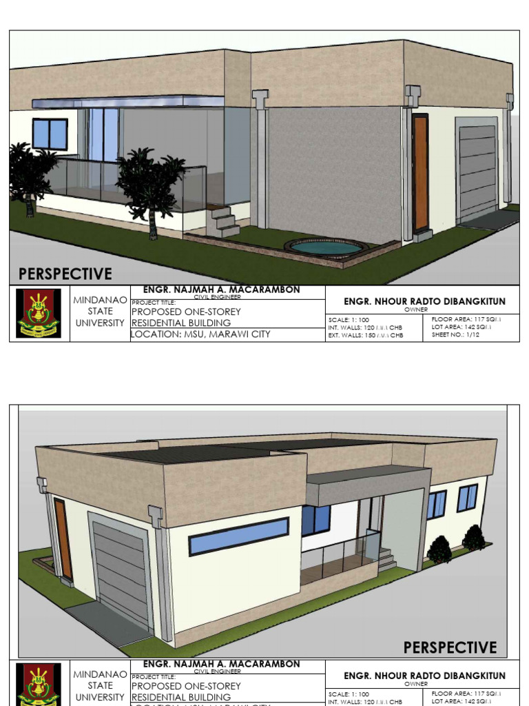 Proposed One-Storey House Plan | PDF | Wall | Buildings And Structures